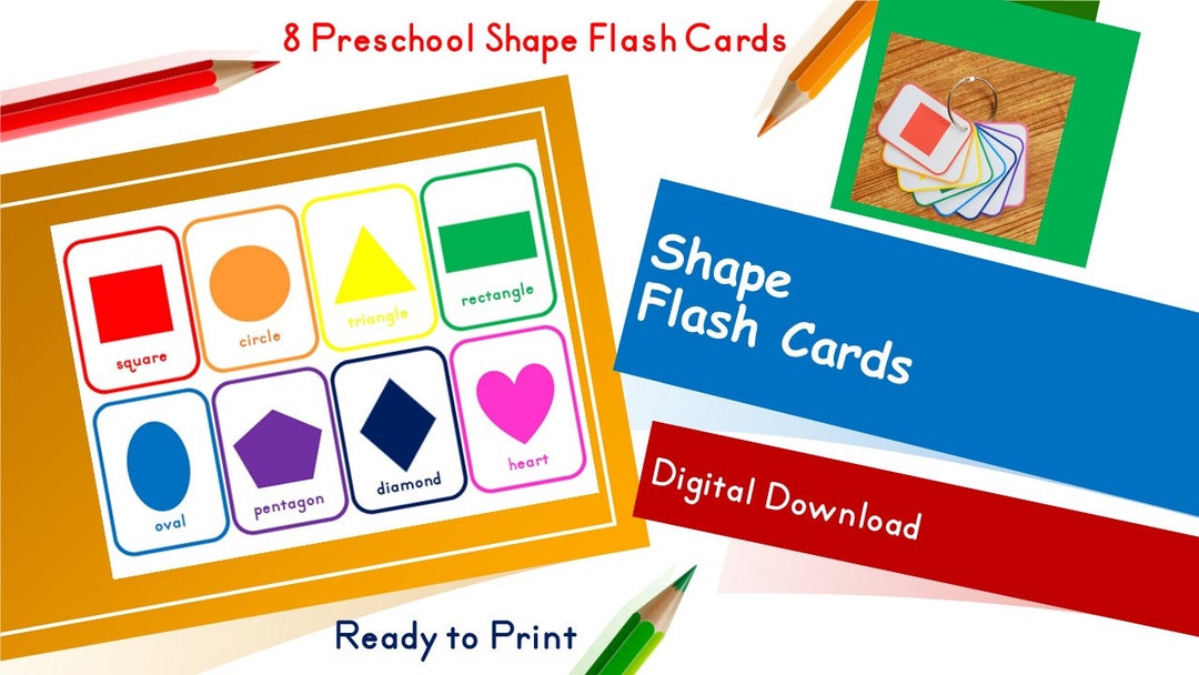 Preschool and Toddler Shape Flash Cards *** Digital Download*** - Etsy