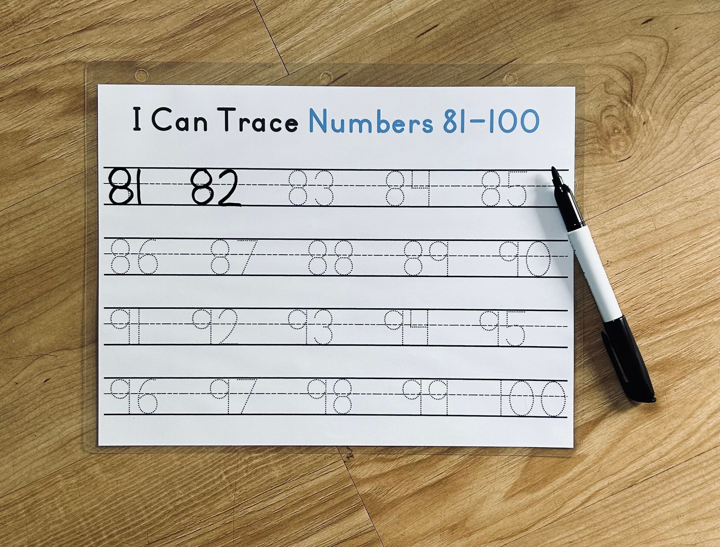 Pre-k Kindergarten Number Tracing 1-100 - Etsy