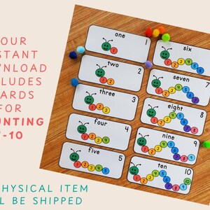 Caterpillar Counting Cards 1-10 ***digital Download*** - Etsy