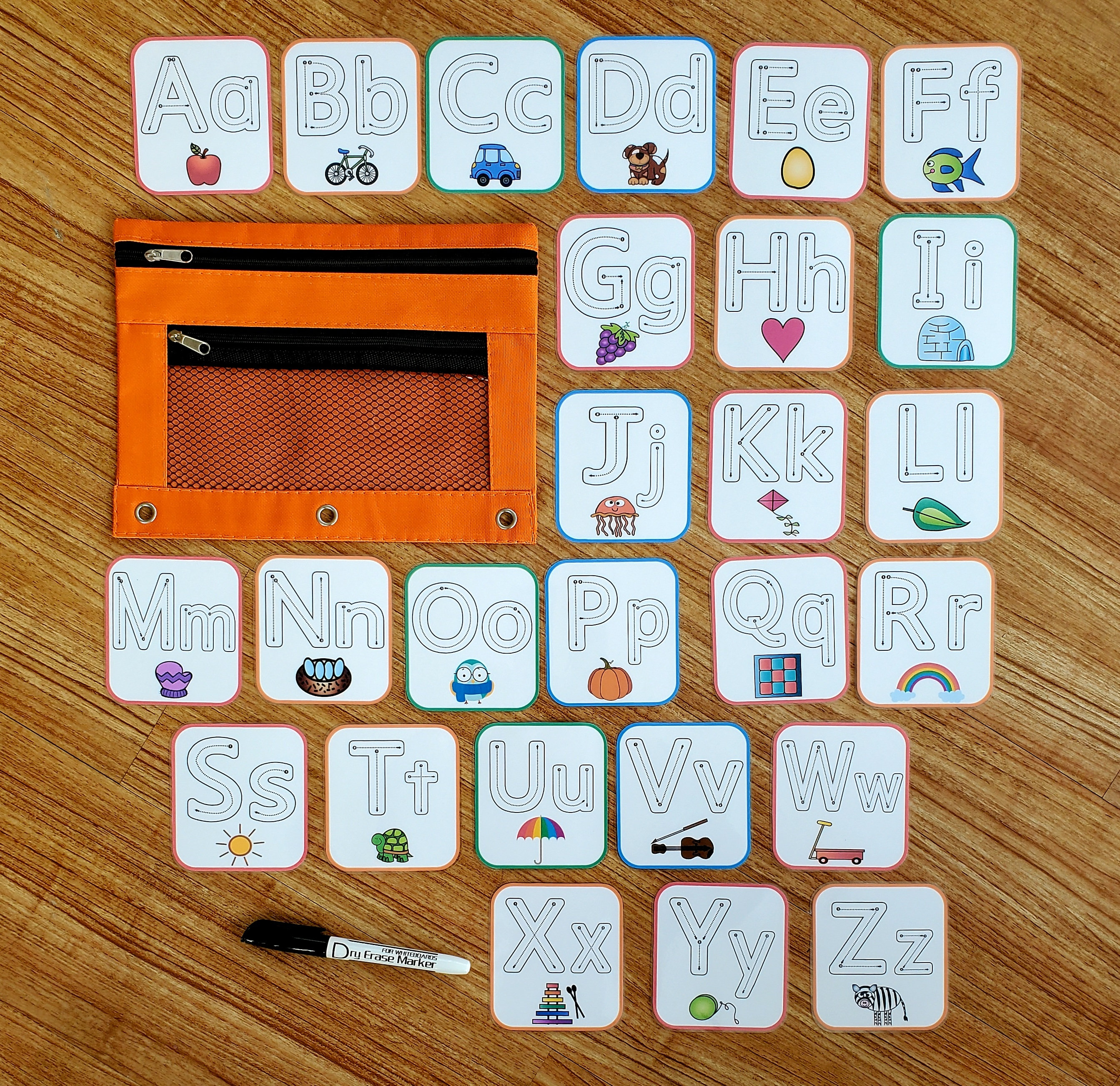 Alphabet Tracing Cards | Etsy