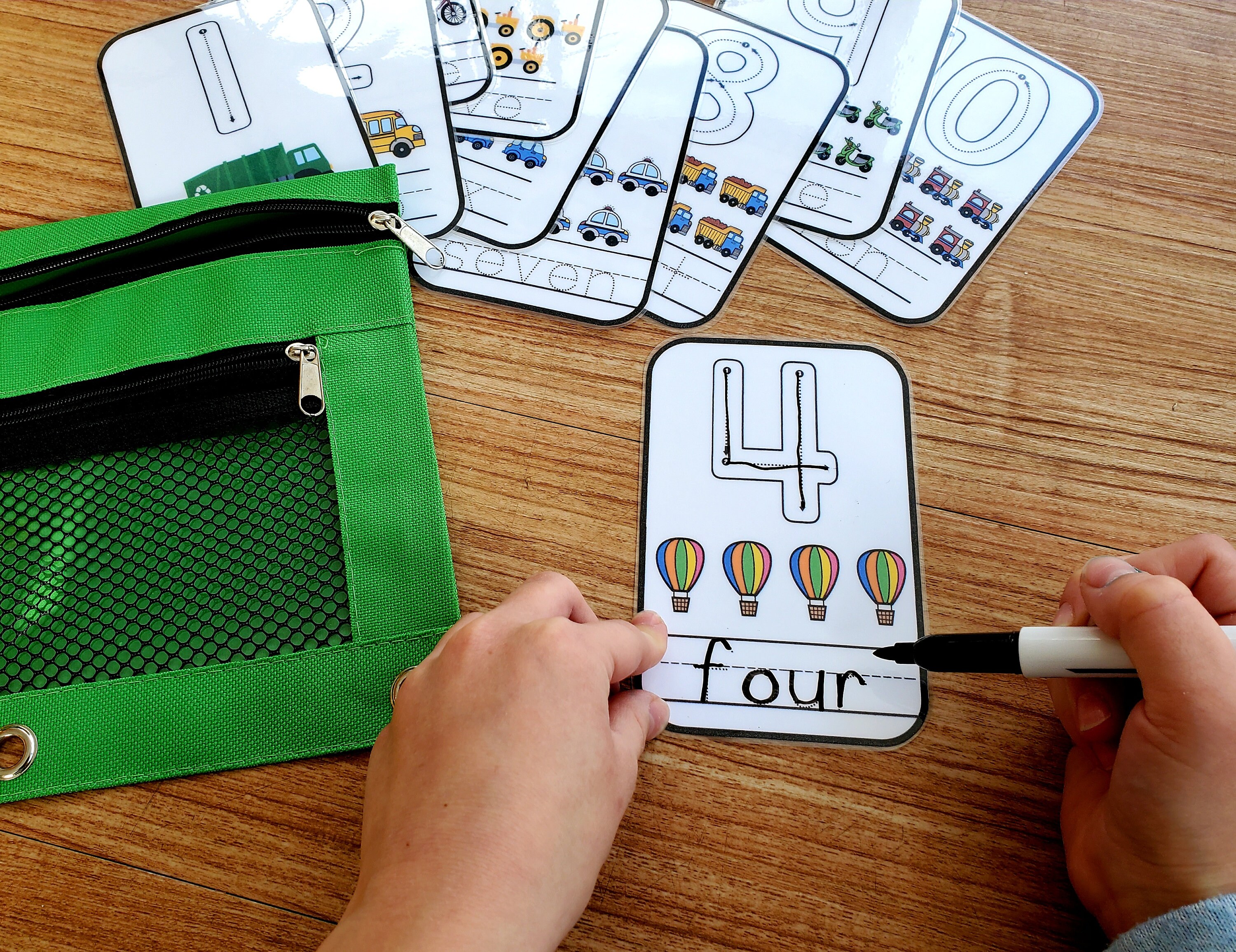 Count and Trace Number Cards - Etsy