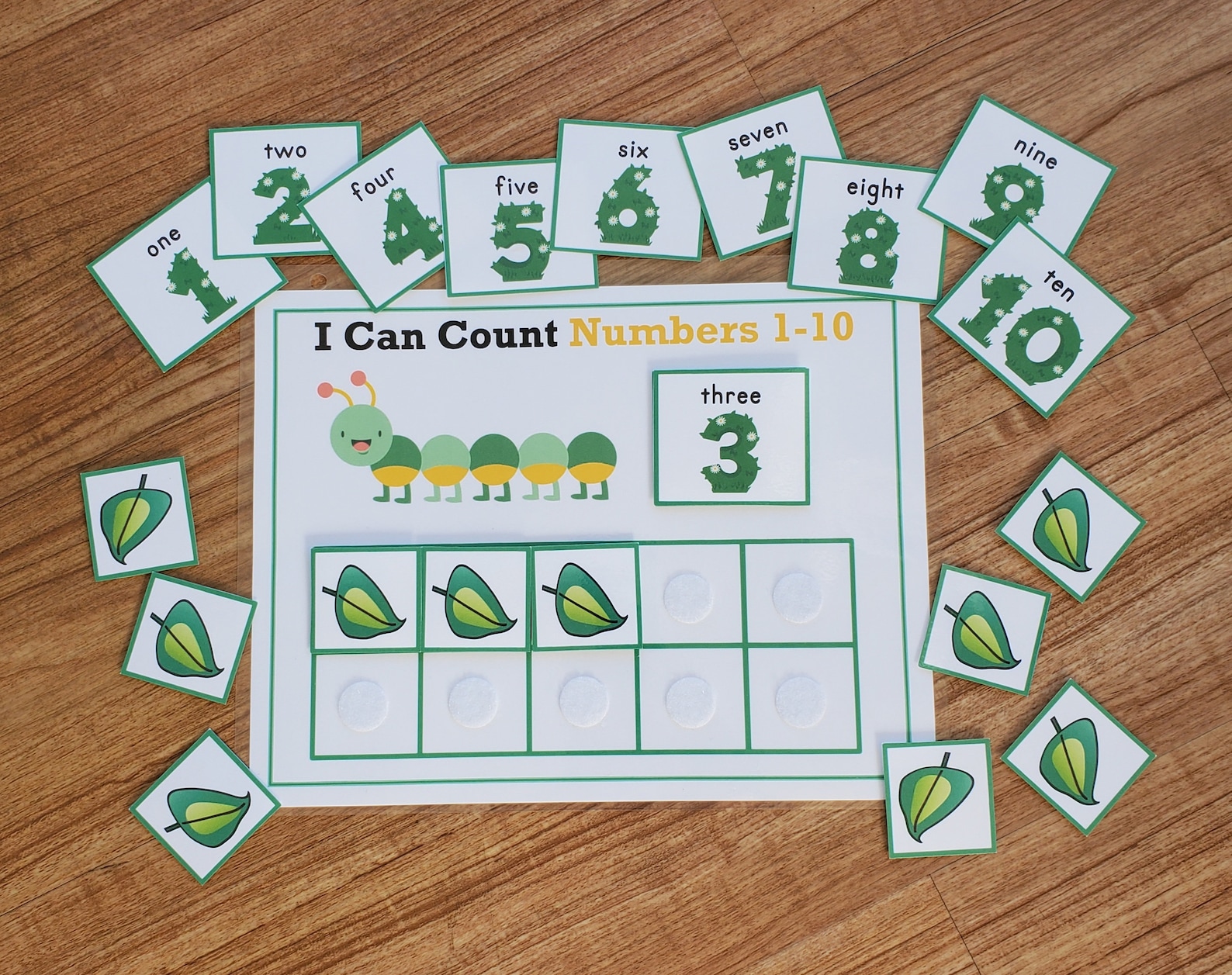 Caterpillar Ten Frame Counting Game 1-10 - Etsy
