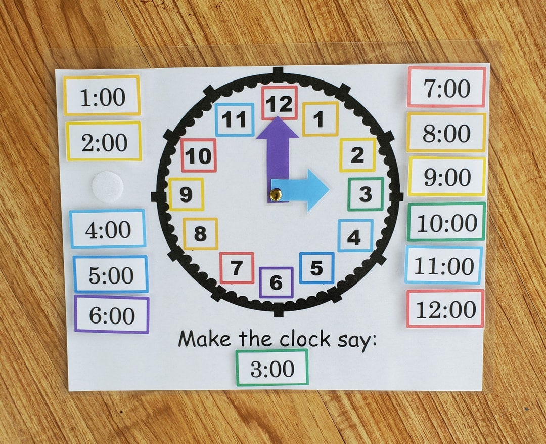 Learning Time Learning Clock - Etsy