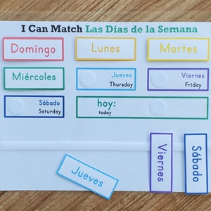 Spanish/english Days of the Week and Months of the Year Learning Bundle ...