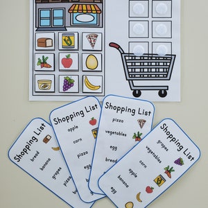 Preschool Pre- Kindergarten Matching Game Bundle: Pretend Play Shopping ...