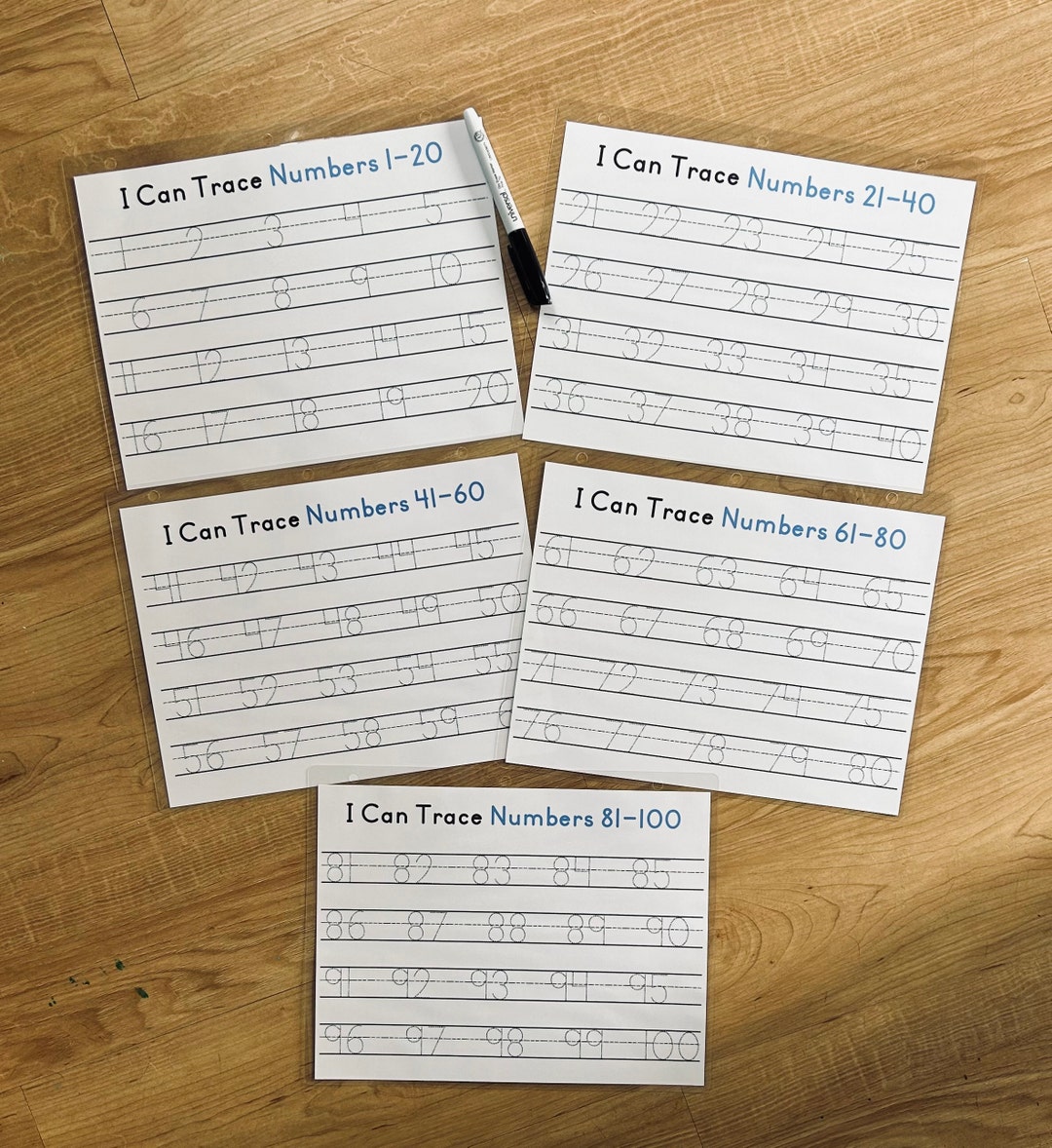 Pre-k Kindergarten Number Tracing 1-100 - Etsy