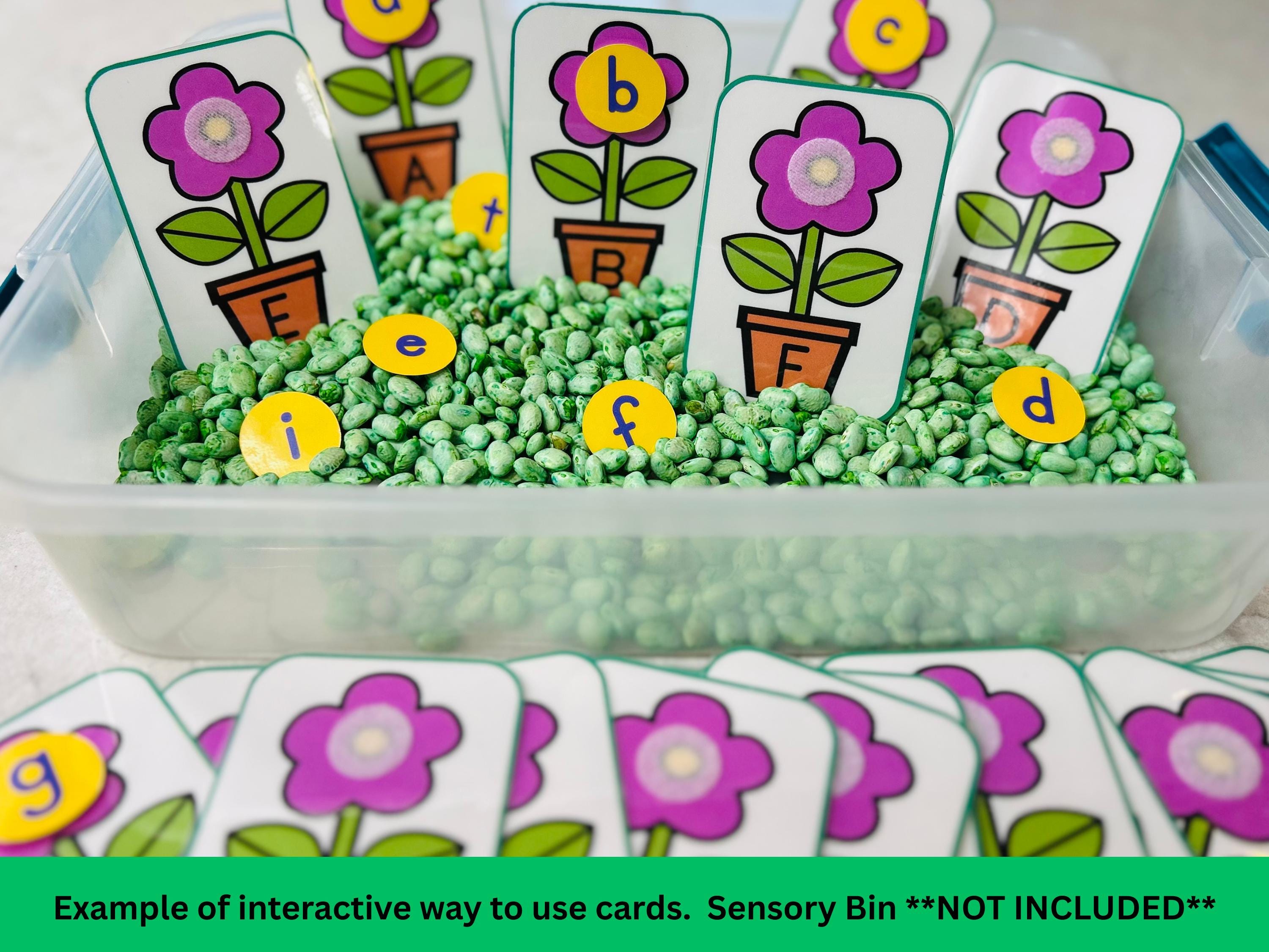 Alphabet Uppercase Lowercase Flower Matching Cards for Toddler ...