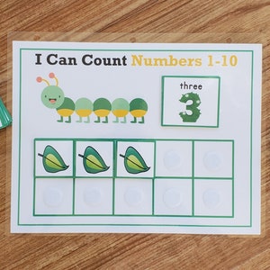 Caterpillar Ten Frame Counting Game 1-10 - Etsy