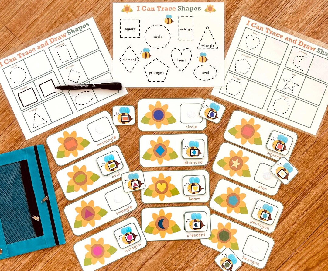 Learn Shapes: Match, Trace, and Draw Shapes Toddler, Preschool, Pre-k ...
