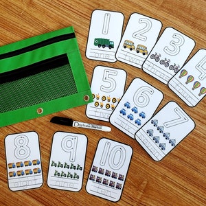 Count and Trace Number Cards - Etsy