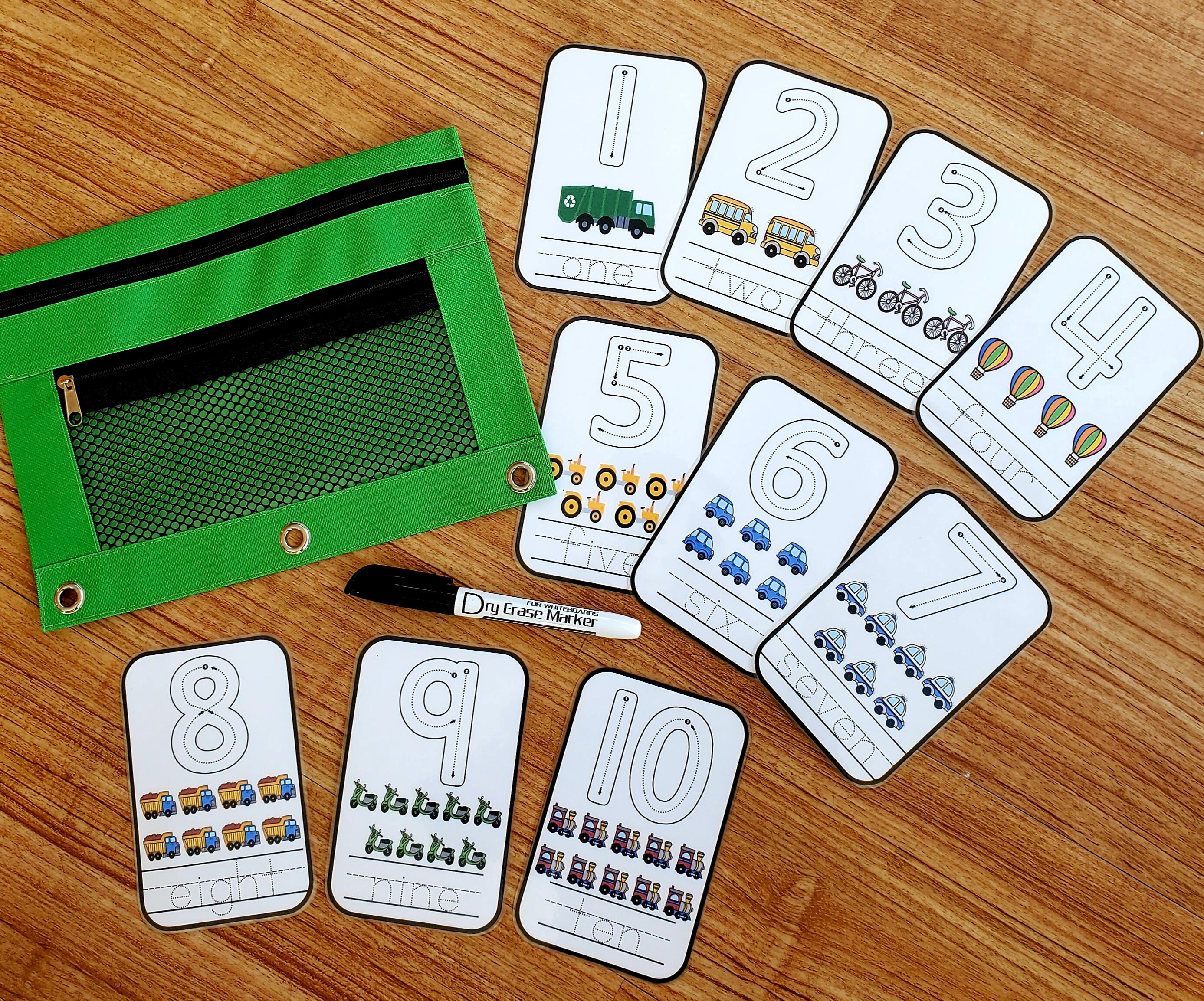 Count and Trace Number Cards - Etsy