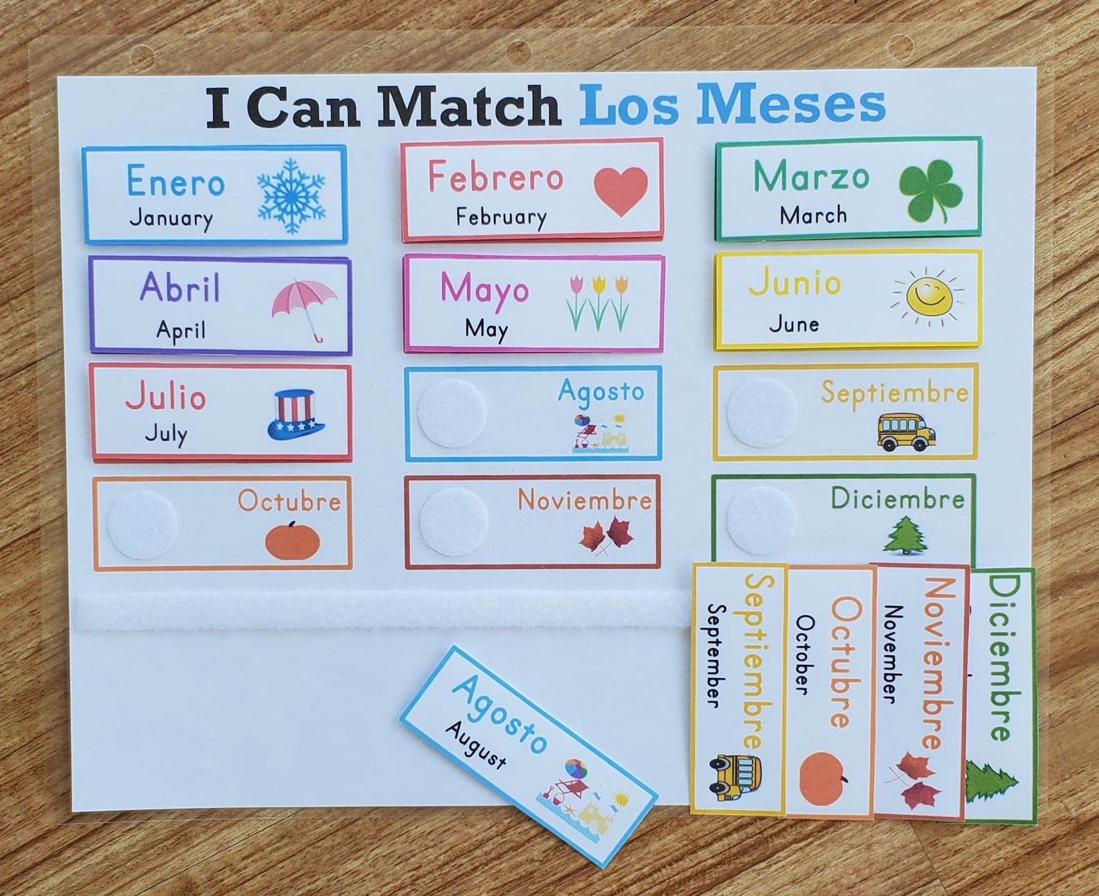 Spanish/English Days of the Week and Months of the Year | Etsy