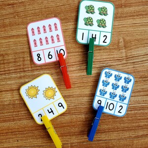 Colorful Counting Clip Cards - Etsy