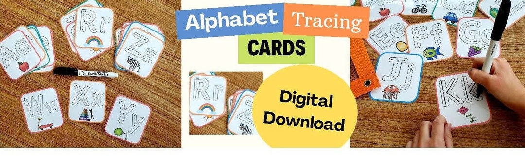 Alphabet Letter Tracing Card Set ***digital Download*** Alphabet Flash ...