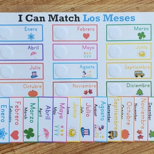 Spanish/english Days of the Week and Months of the Year Learning Bundle ...