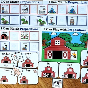 Preposition Play and Learn Bundle - Etsy