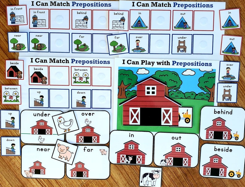 Preposition Play and Learn Bundle - Etsy
