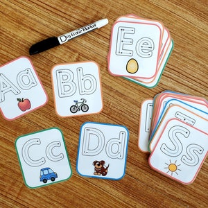 Alphabet Letter Tracing Card Set ***digital Download*** Alphabet Flash ...