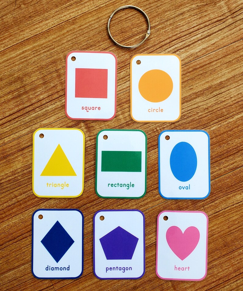 Laminated Shape Flash Cards Toddler Preschool Pre-k - Etsy