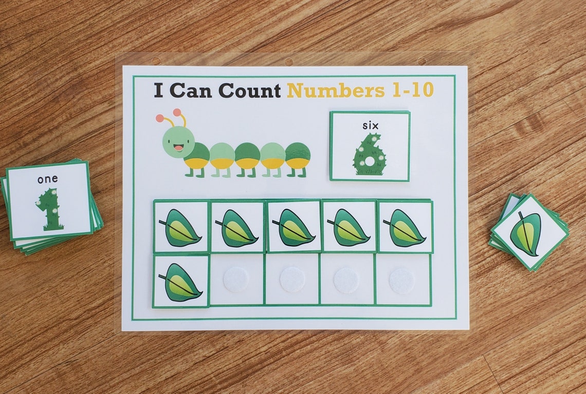 Caterpillar Ten Frame Counting Game 1-10 - Etsy