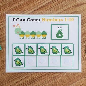 Caterpillar Ten Frame Counting Game 1-10 - Etsy