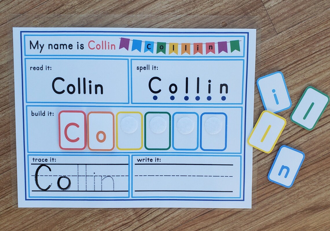 Name Recognition Name Practice Learning Page - Etsy