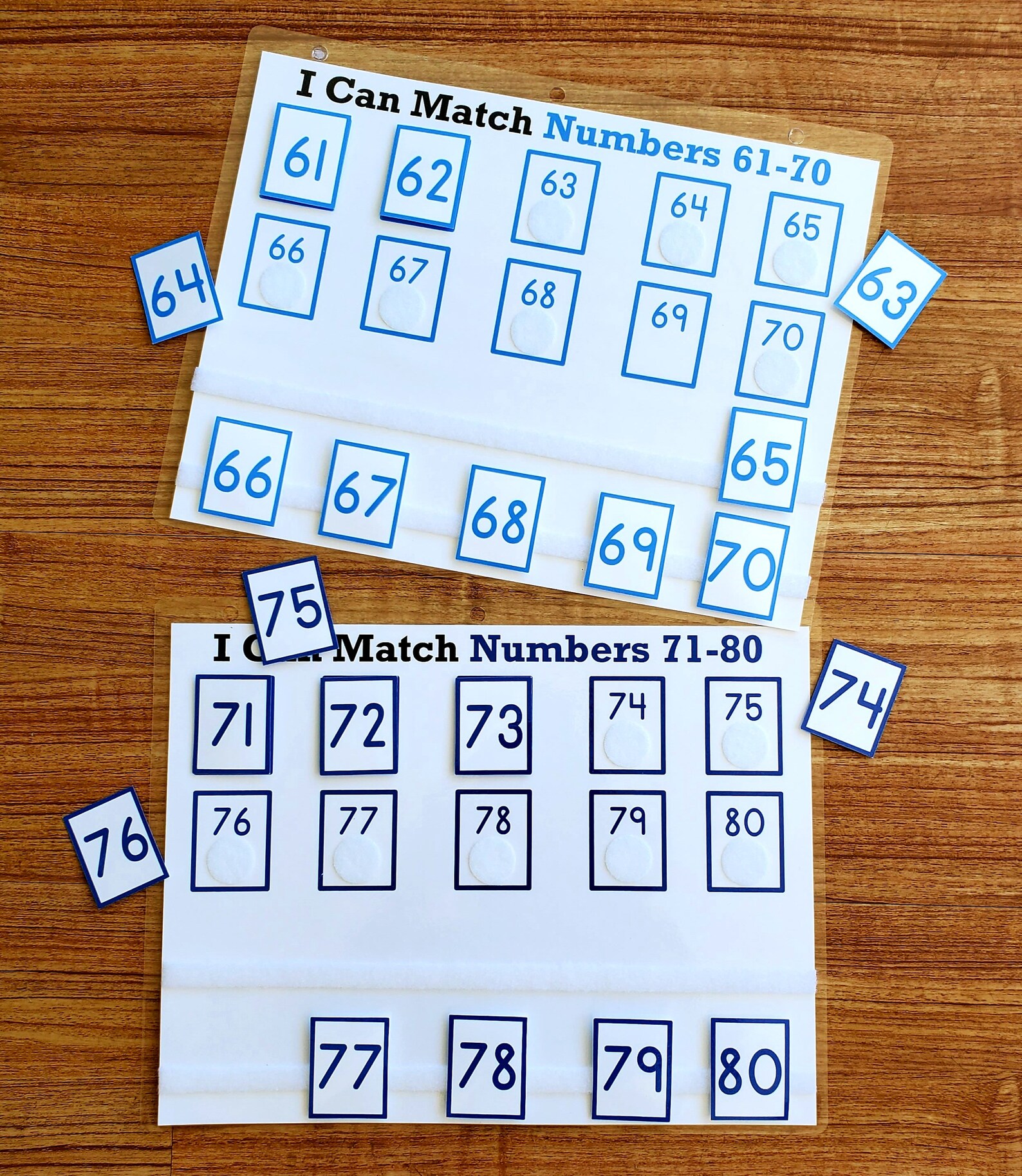 Number Practice Matching 1-100 - Etsy