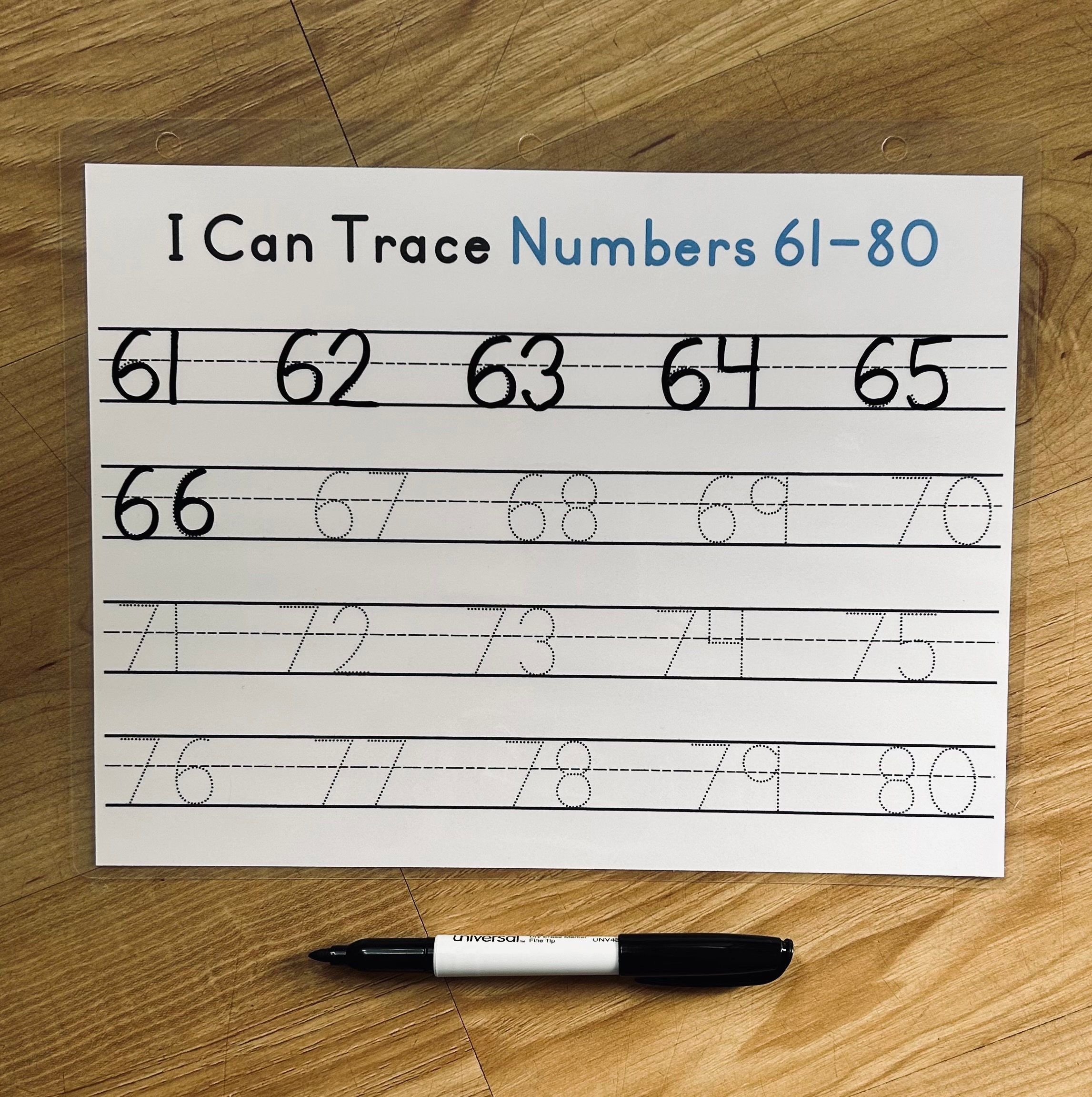 Pre-k Kindergarten Number Tracing 1-100 - Etsy