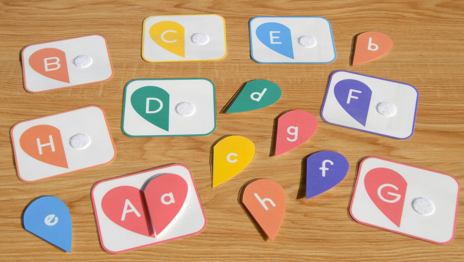 Hearts Uppercase Lowercase Alphabet Matching Cards Preschool Valentine ...