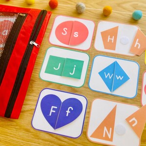 Uppercase Lowercase Alphabet and Shape Matching Cards - Etsy