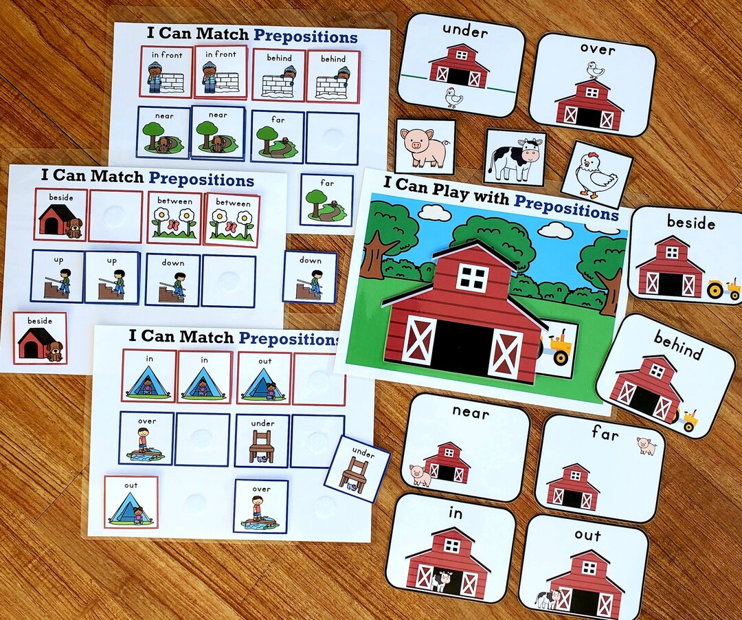 Preposition Play and Learn Bundle - Etsy