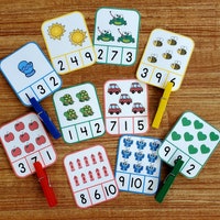 Earth Day Printable Count and Clip Cards 1-10. Spring Math Activity for ...