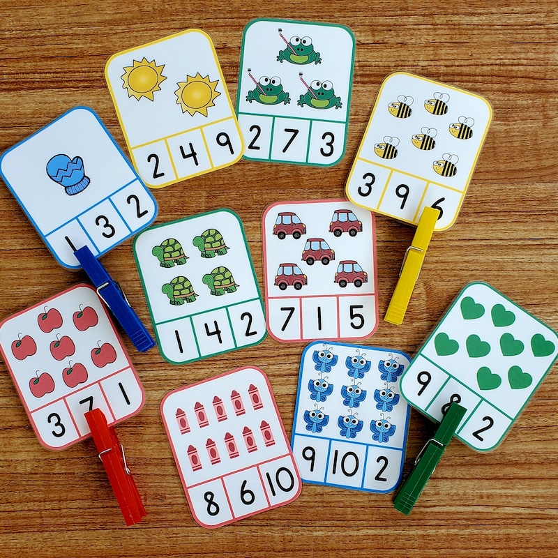 Count and Clip Cards - Etsy