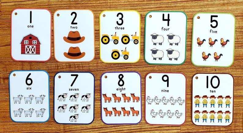 Farm Themed Counting Cards 1-10 - Etsy