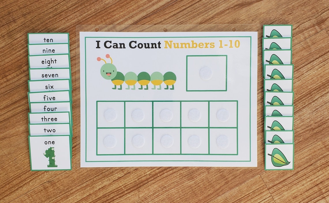 Caterpillar Ten Frame Counting Game 1-10 - Etsy