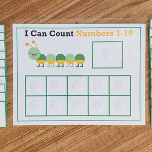 Caterpillar Ten Frame Counting Game 1-10 - Etsy