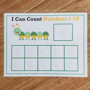 Caterpillar Ten Frame Counting Game 1-10 - Etsy