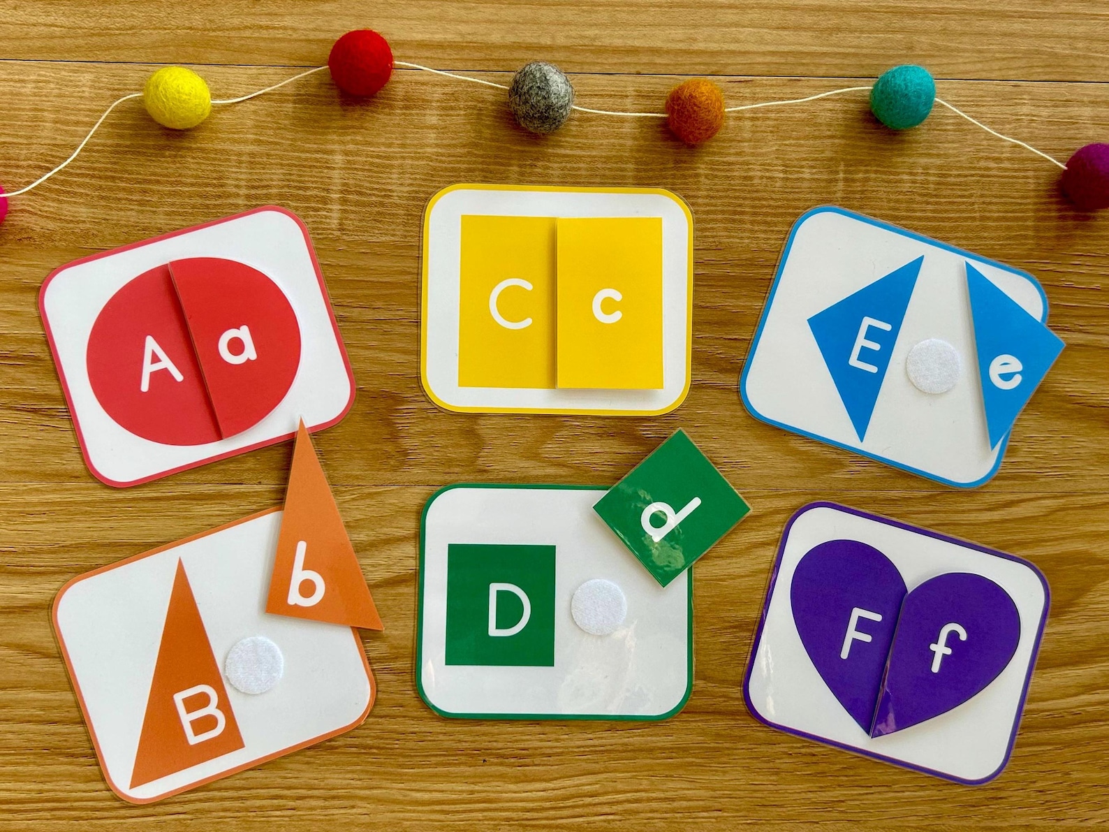 Uppercase Lowercase Alphabet and Shape Matching Cards - Etsy