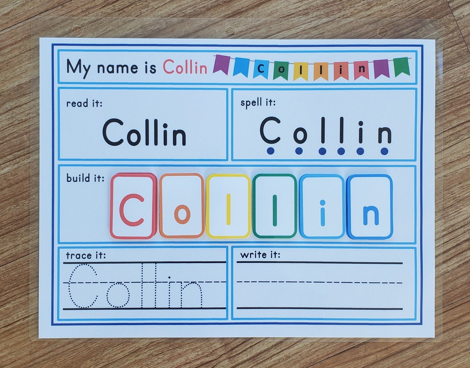 Name Recognition Name Practice Learning Page - Etsy