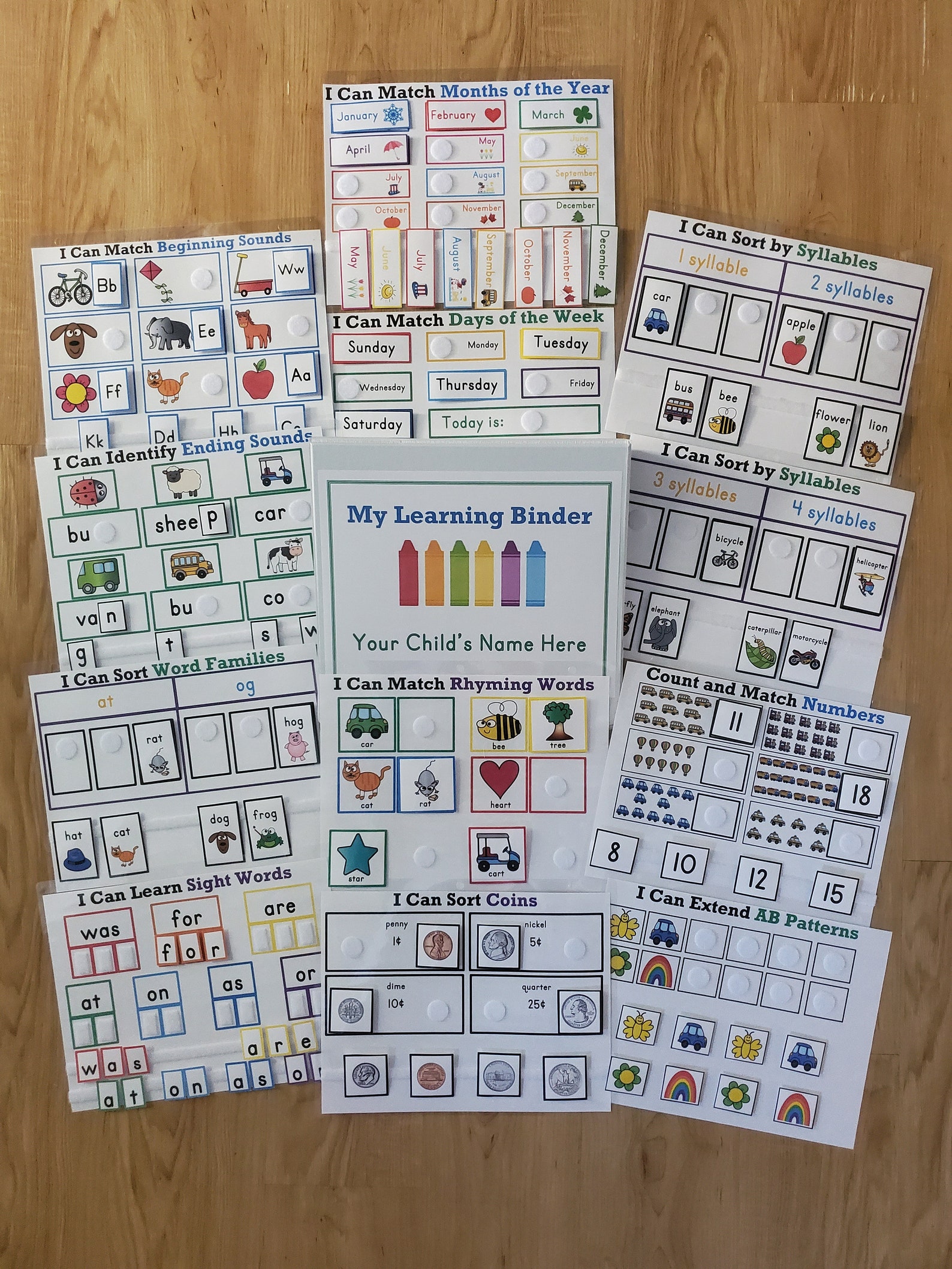 Kindergarten-1st Grade Learning Binder Ages 5-7 - Etsy