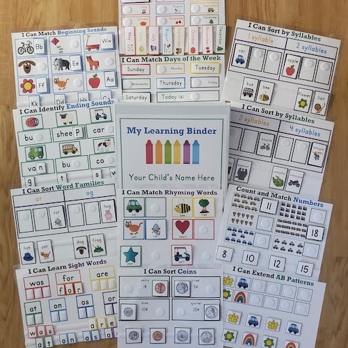 Preschool Kindergarten 1st Grade Toddler Learning Binder Busy - Etsy