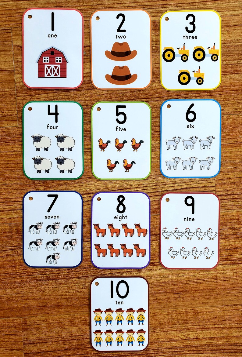 Farm Themed Counting Cards 1-10 - Etsy