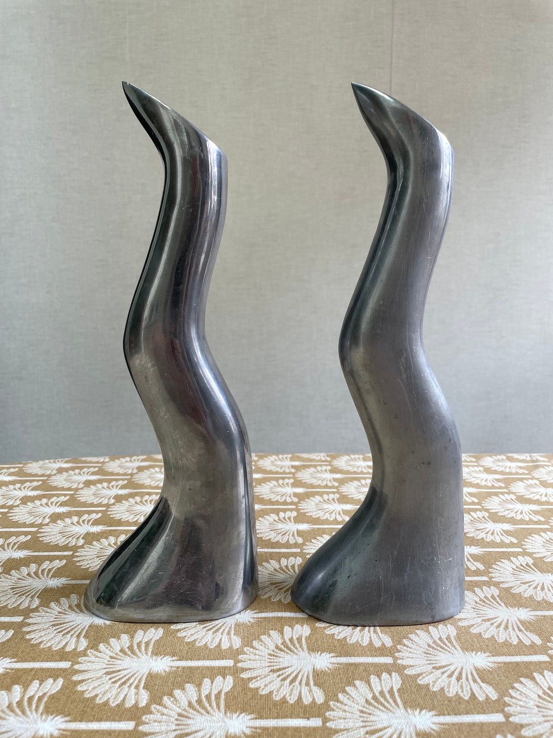 Set of 2 Candlesticks Anna Efverlund Aluminum - Etsy