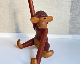 Vintage Kay Bojesen Teak Monkey, Authentic Made in Denmark, Great ...