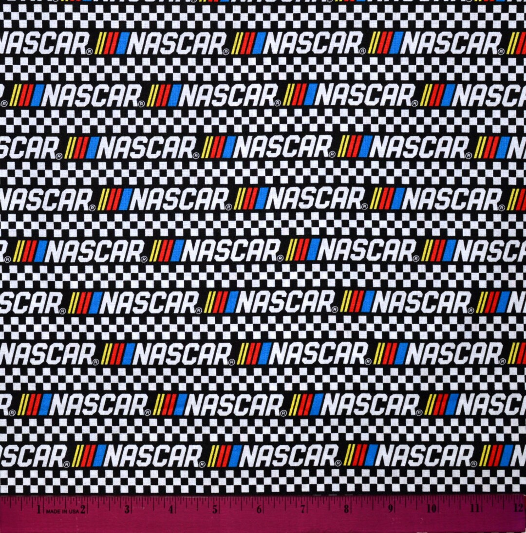 NASCAR RACING FABRIC Sold by the Half Yard Continuous Cut 100% Quilting ...