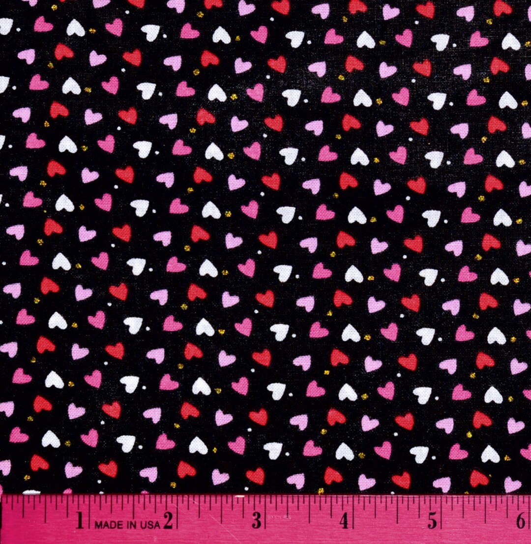Mini Hearts Fabric Sold By The Half Yard Continuous Cut 100 Quilting