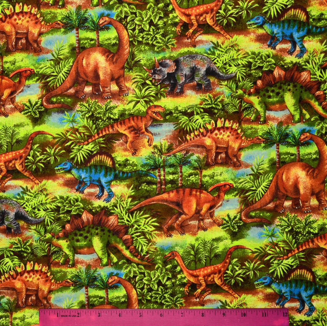 Sale!!! REALISTIC DINOSAUR FABRIC | Sold by the Half Yard! | Continuous ...