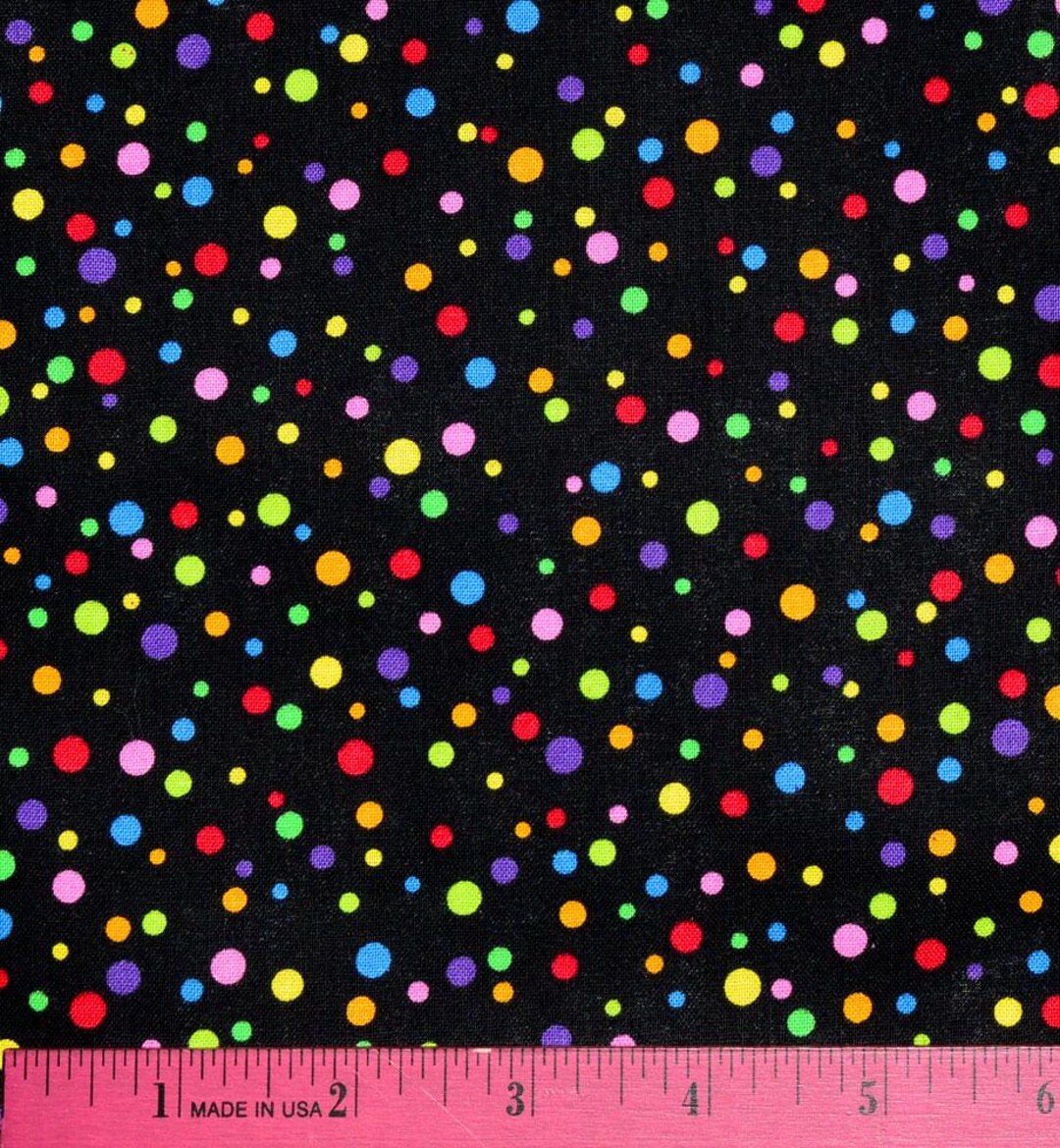 RAINBOW DOTS FABRIC | Sold by the Half Yard! Continuous Cut! | 100% ...