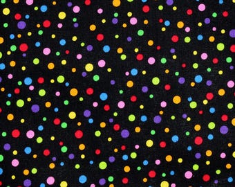 RAINBOW DOTS FABRIC | Sold by the Half Yard! Continuous Cut! | 100% ...