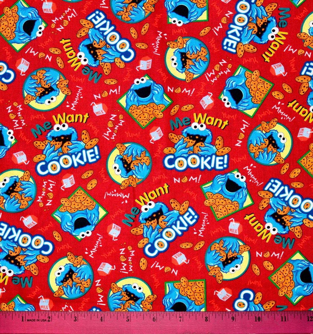 COOKIE MONSTER FABRIC | Sold by the Half Yard! Continuous Cut! | 100% ...